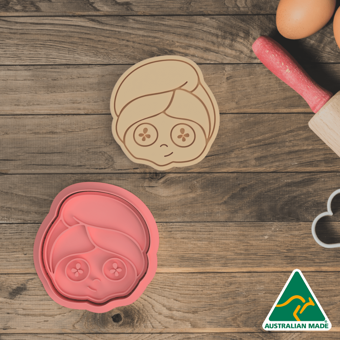 Spa Girl Cookie Cutter and Embosser Stamp